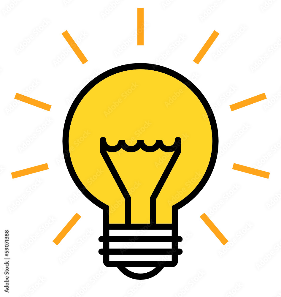 Shining light bulb vector icon Stock Vector | Adobe Stock