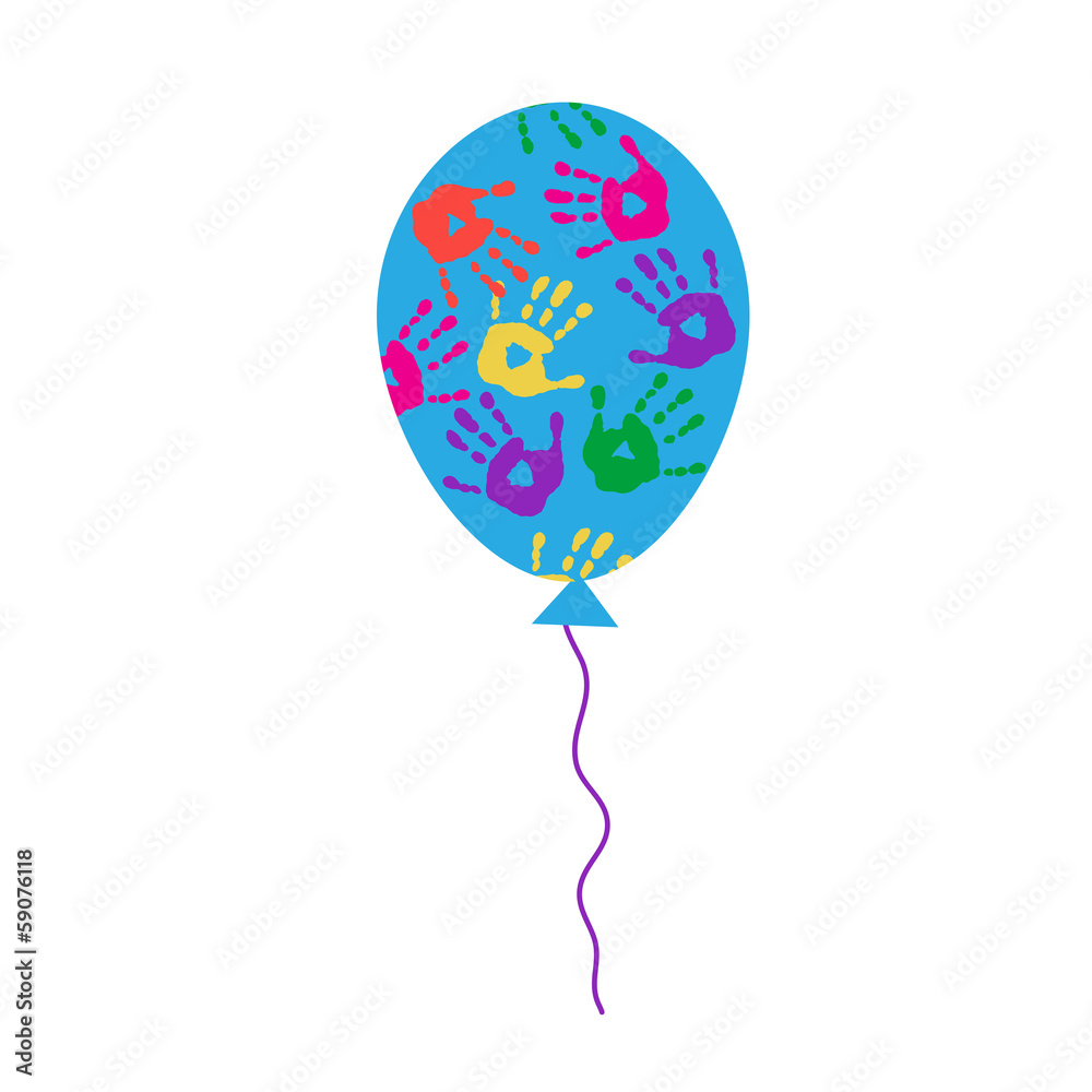 Balloon with handprints Stock-Vektorgrafik | Adobe Stock