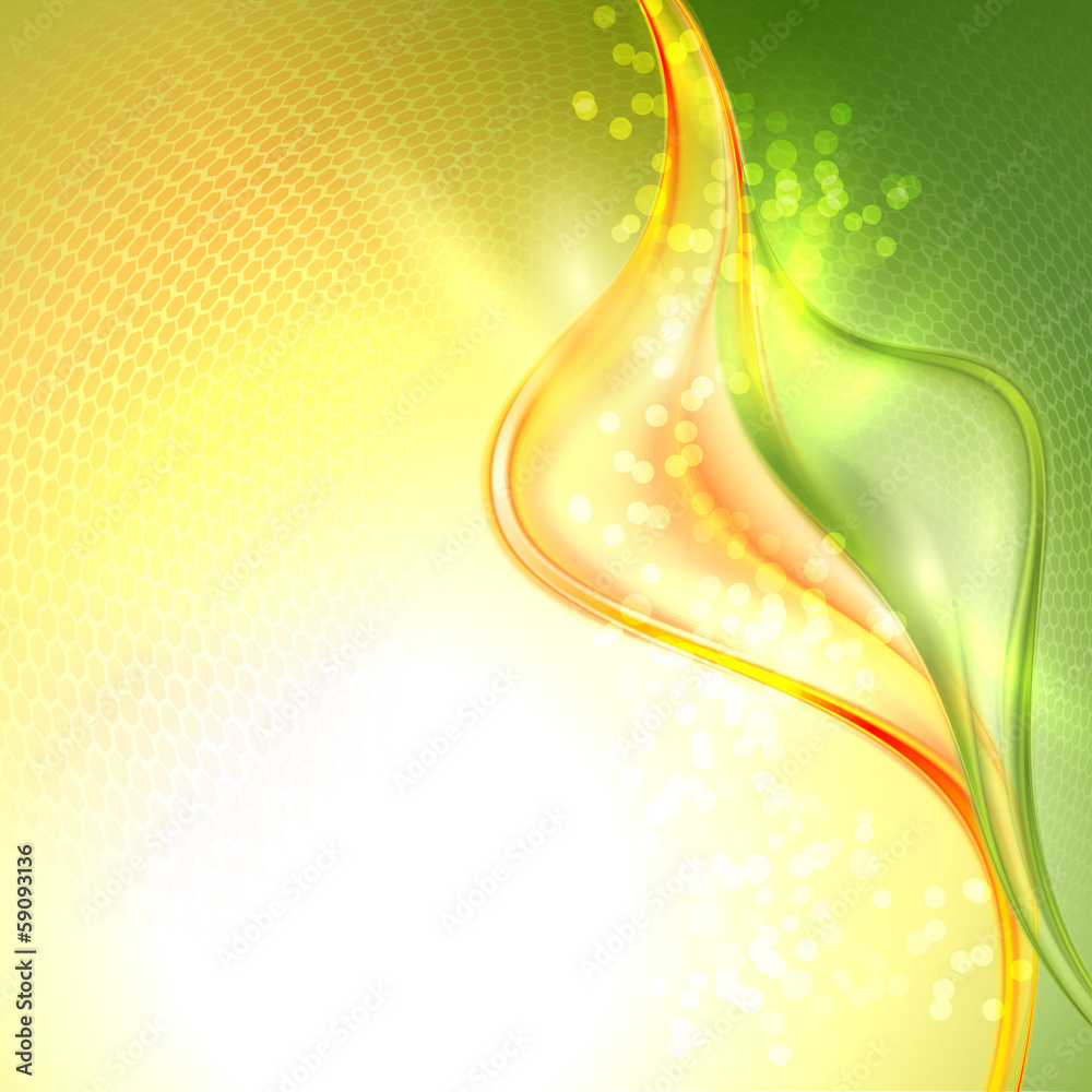 Abstract green and yellow waving background Stock Vector | Adobe Stock