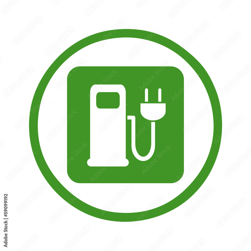 iws38 IconWebsiteSimple iws - english: charging station - green icon ...