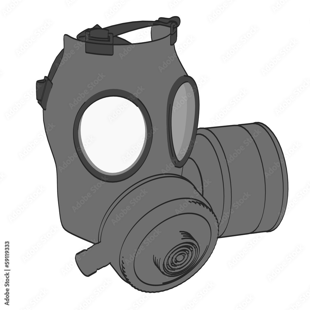 cartoon image of gas mask Stock Illustration | Adobe Stock