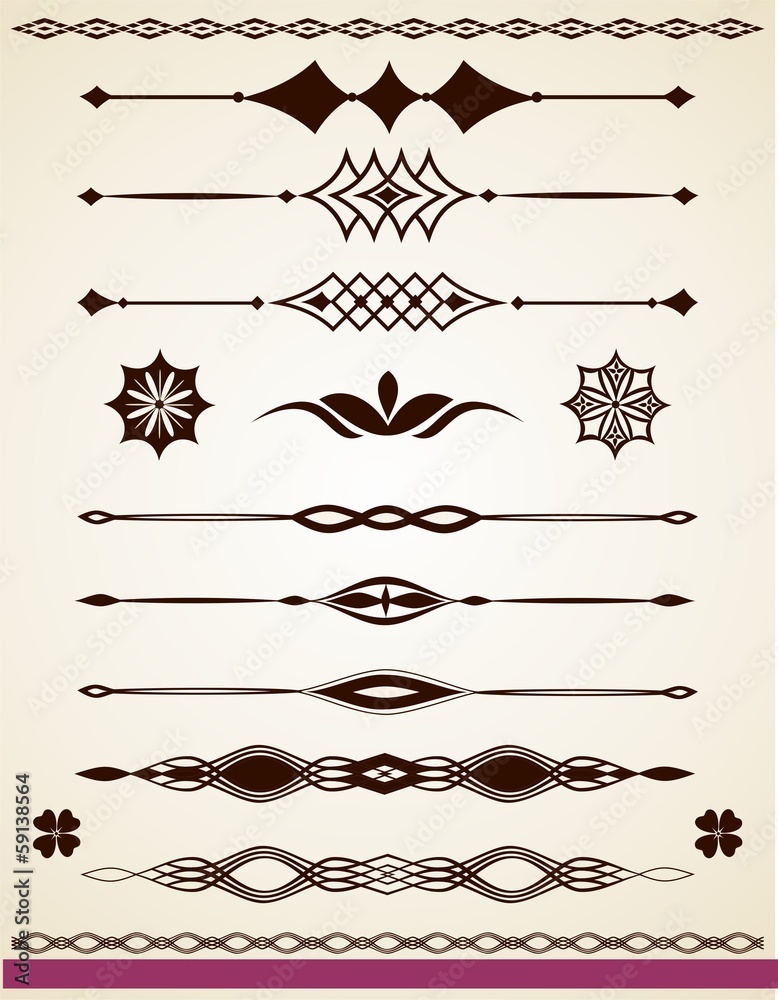 Paragraph and text separators, borders and decorations Stock Vector ...