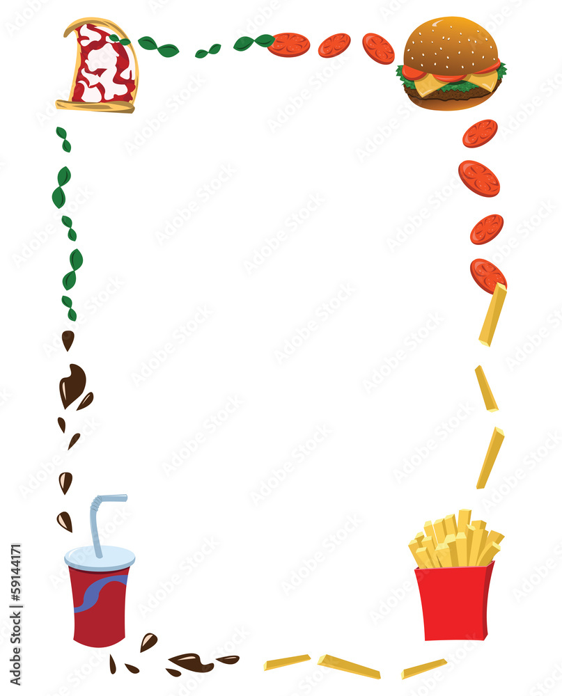 Vertical Fast Food Frame Stock Vector | Adobe Stock