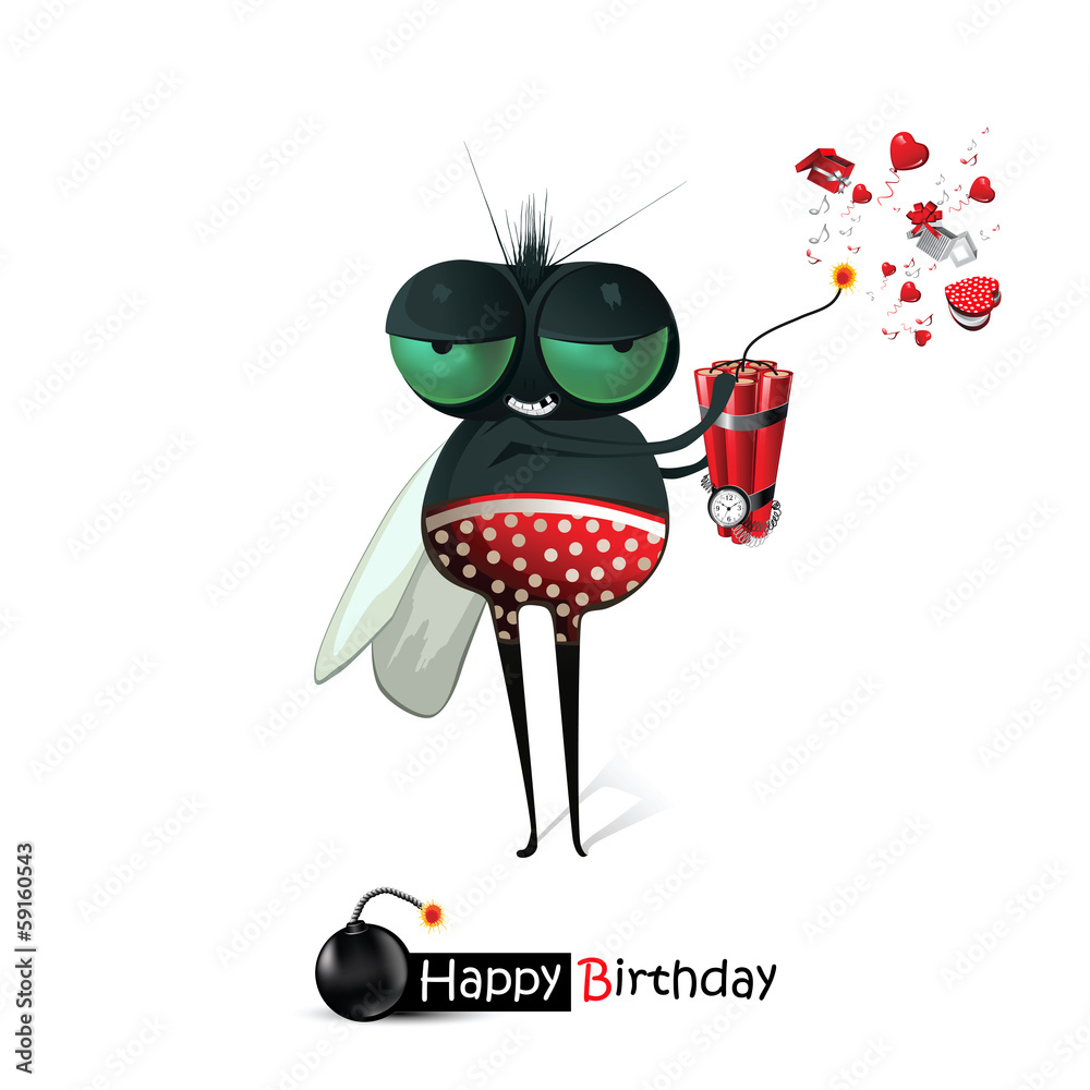 Happy birthday fly gifts Stock Vector | Adobe Stock