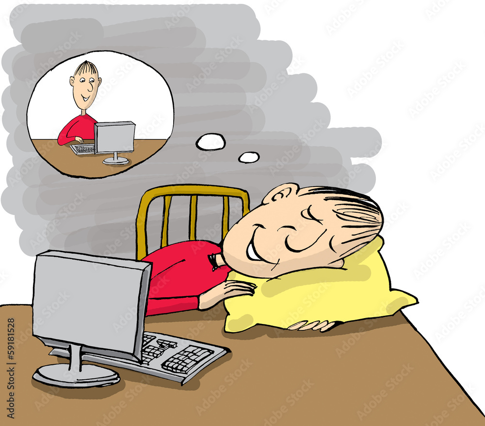 Sleeping At Work Cartoon