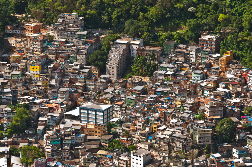 Biggest Slum in South America, Rocinha, Rio, Brazil Stock Photo | Adobe ...