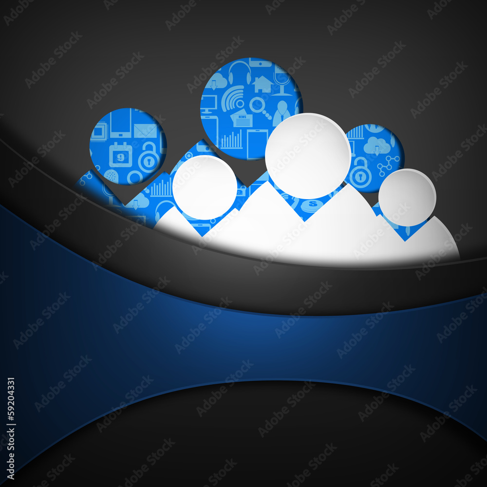 Social media with teamwork on abstract background Stock Photo | Adobe Stock