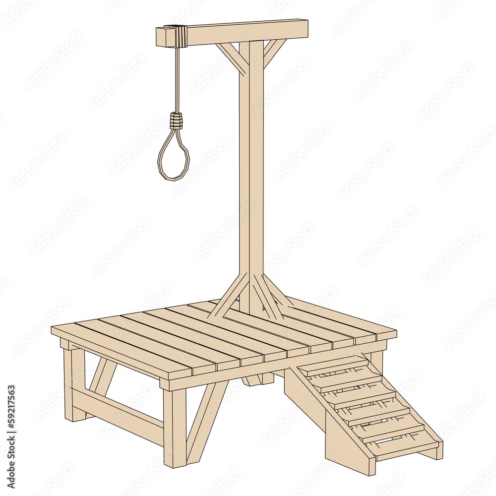 cartoon image of medieval gallows Stock Illustration | Adobe Stock