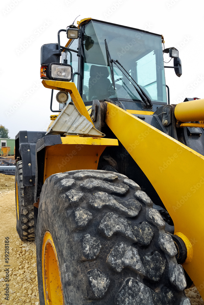 Radlader Bagger auf Baustelle Stock Photo | Adobe Stock