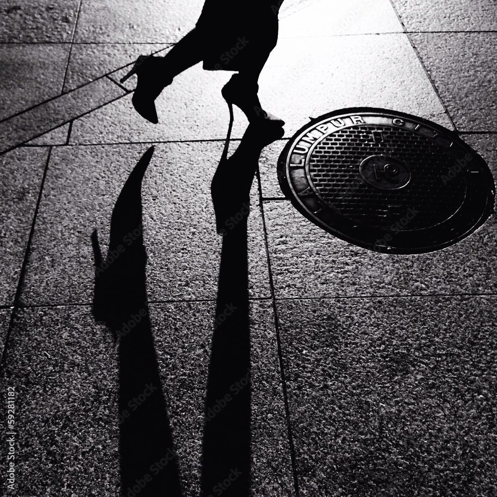 chasing shadow Stock Photo | Adobe Stock