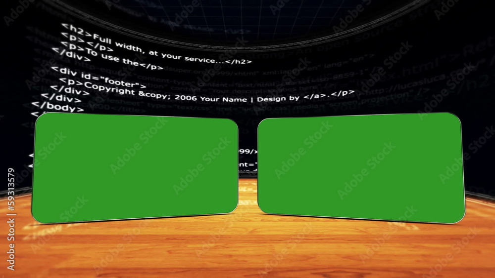 Two Green Screen Monitors in Html Room Stock ビデオ | Adobe Stock