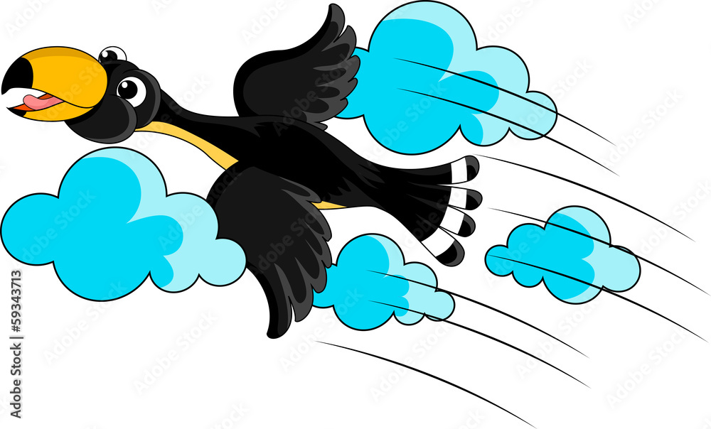 Flying Toucan Stock Vector | Adobe Stock