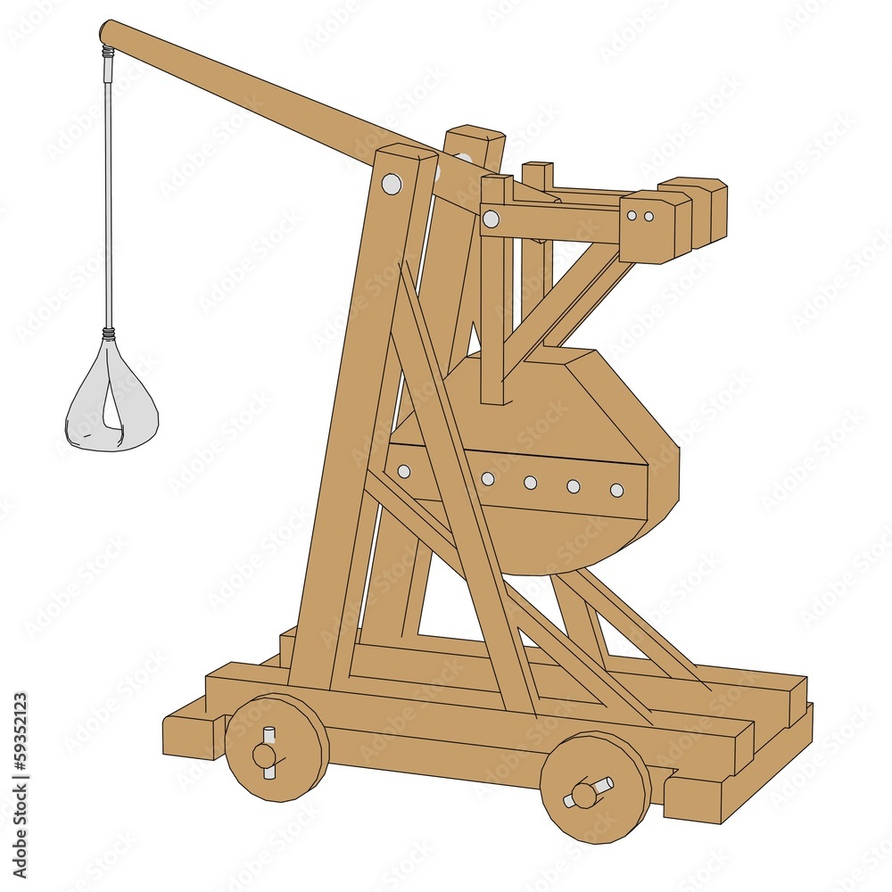 cartoon image of trebuchet weapon Stock Illustration | Adobe Stock