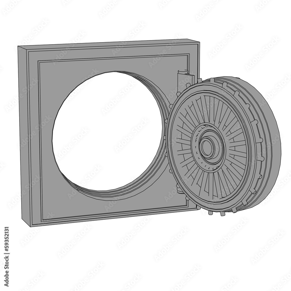 cartoon image of bank vault Stock Illustration | Adobe Stock