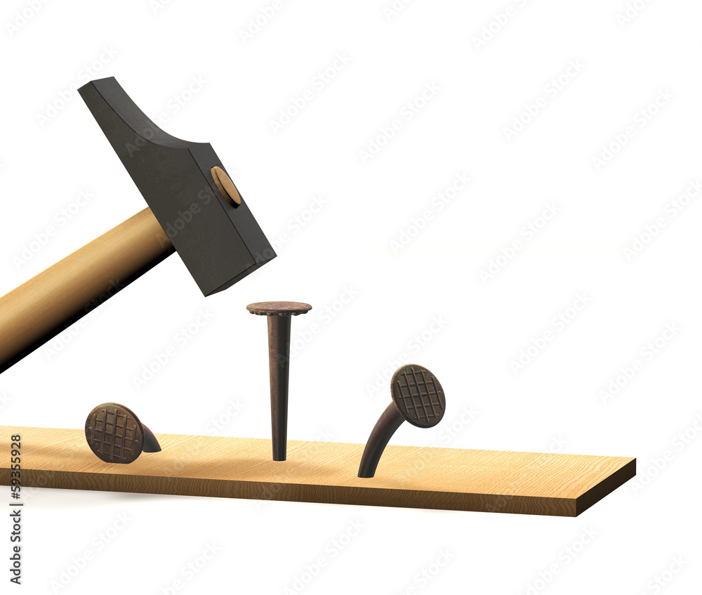 Hammer Nagel Brett F Stock-Illustration | Adobe Stock