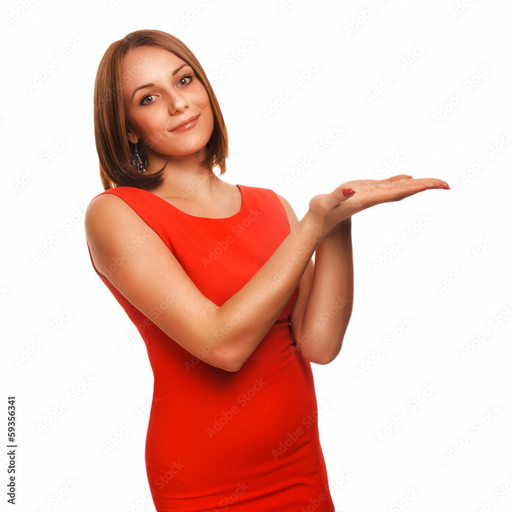 happy young girl showing portrait naked woman holding her hand i Stock ...