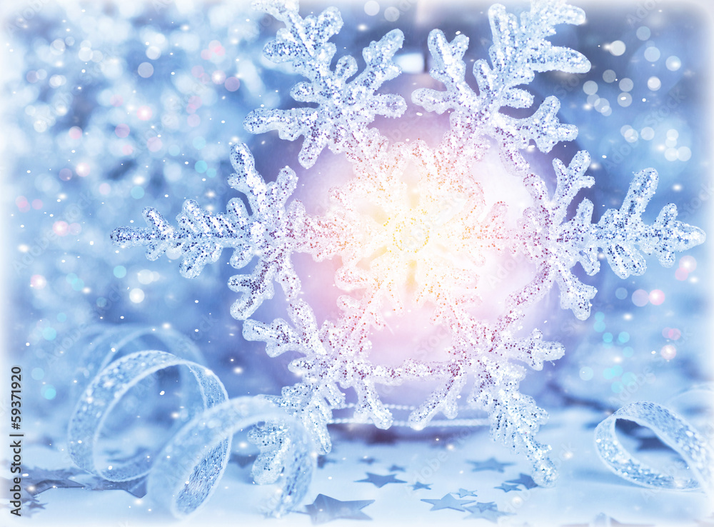 Beautiful shiny snowflake Stock Photo | Adobe Stock