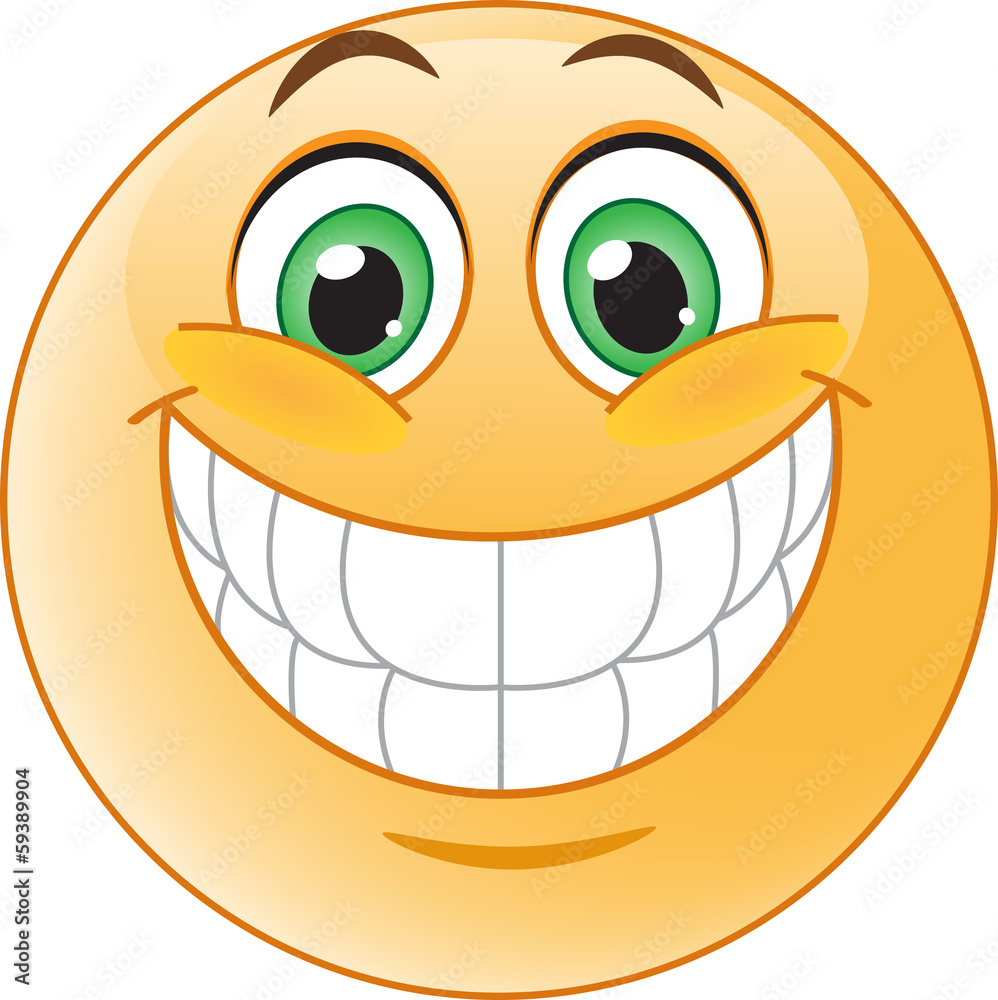 Big smile emoticon Stock Vector | Adobe Stock