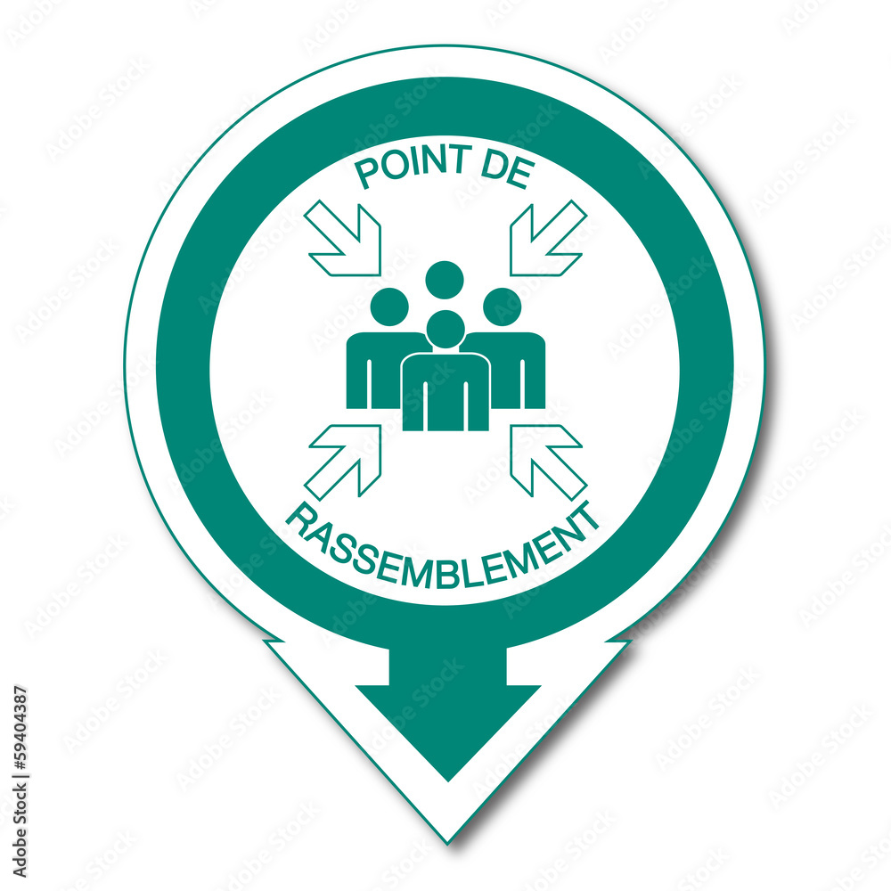 Vecteur Stock Panneau Point de rassemblement. | Adobe Stock
