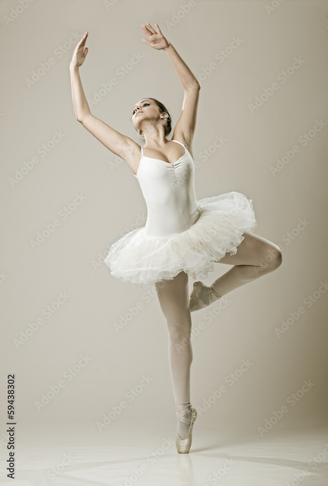 Portrait of the ballerina in ballet pose Stock Photo | Adobe Stock