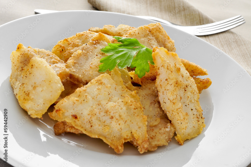 breaded hake fillets Stock Photo | Adobe Stock