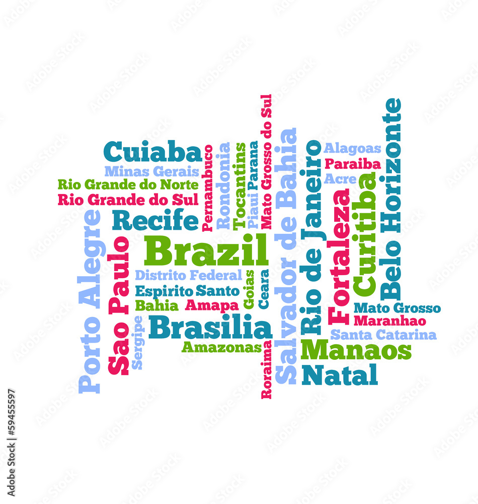 Brazil Word Vector Cloud Stock Vector | Adobe Stock