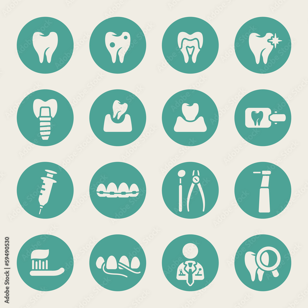 Dental icon set Stock Vector | Adobe Stock