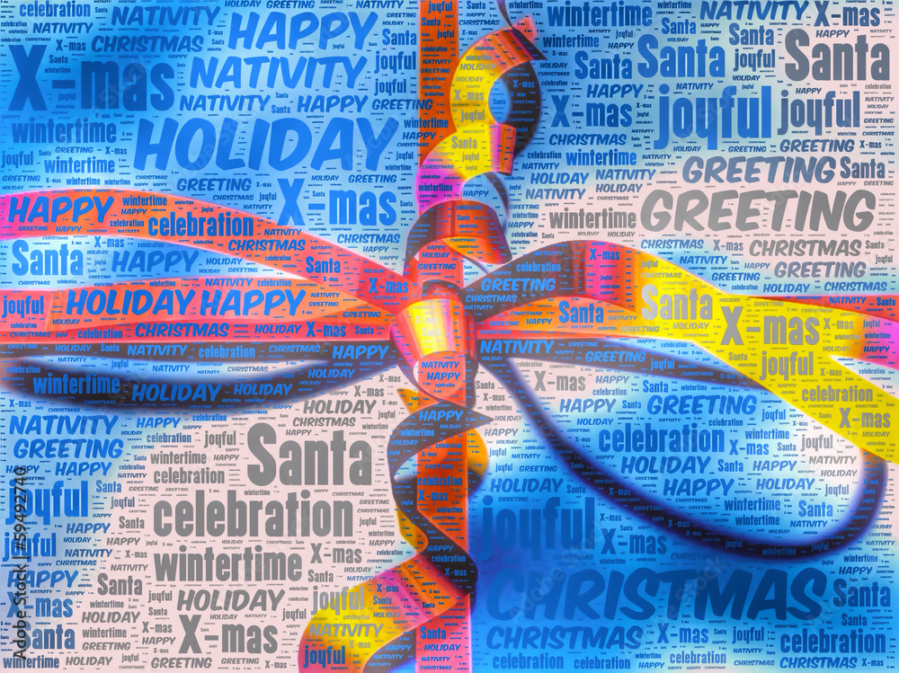 Word art representation of a Christmas gift pack Stock Illustration ...