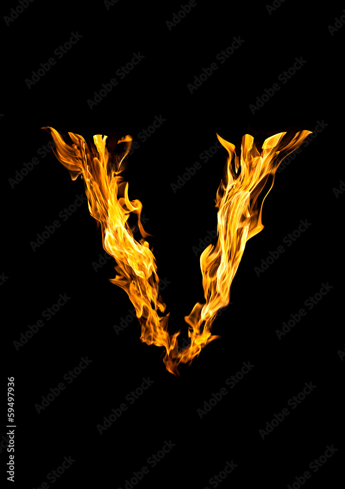 Burning Letter V