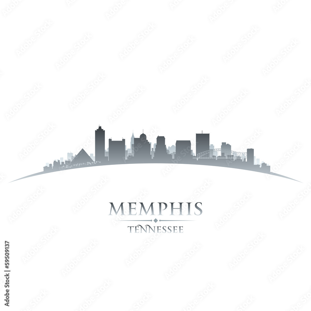 Memphis Tennessee city skyline silhouette white background Stock Vector ...