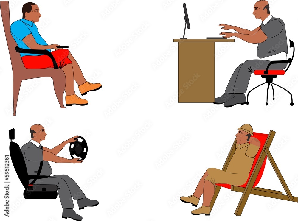 Lack of exercise in human life Stock Vector | Adobe Stock