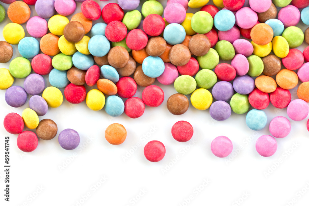 Smarties, white background Stock Photo | Adobe Stock
