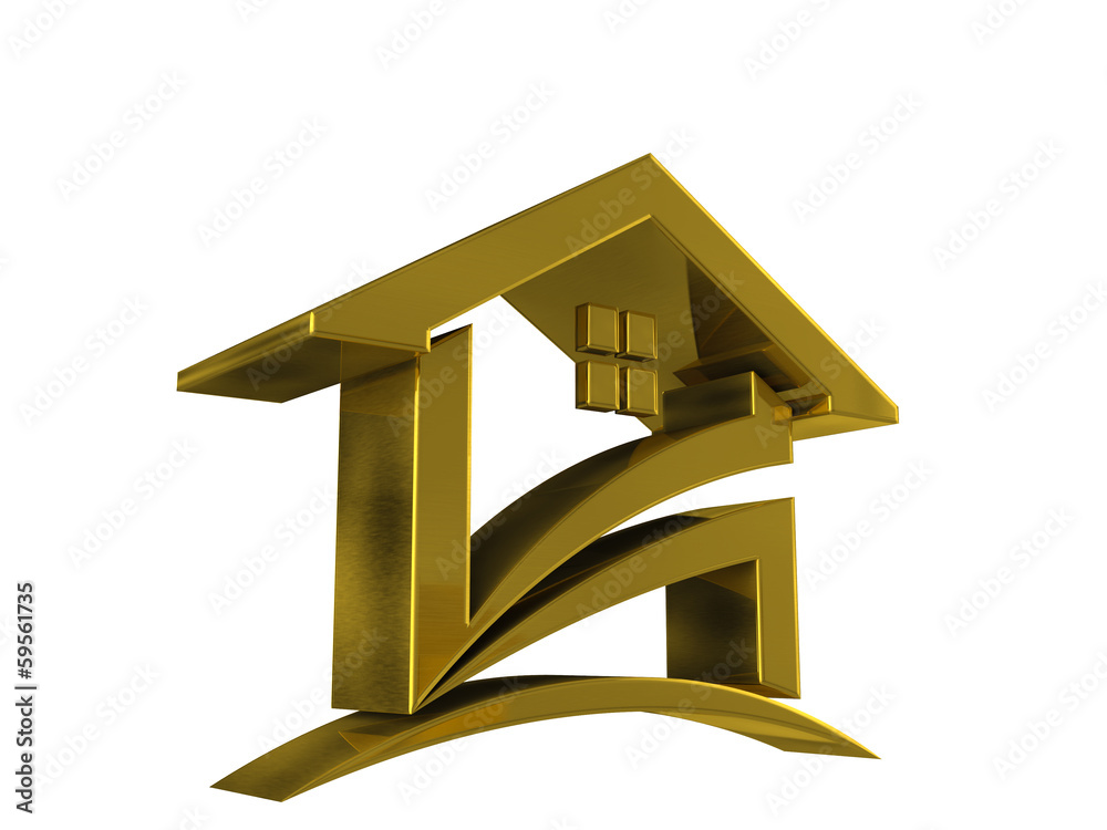 Gold House Logo Stock Illustration | Adobe Stock