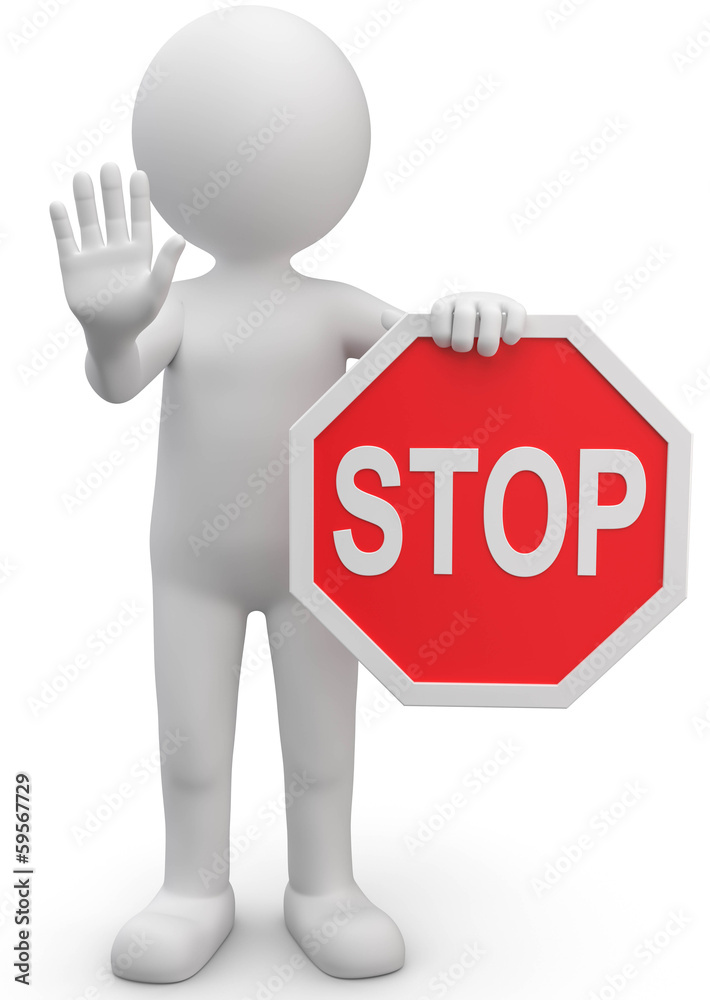 Stoppschild Männchen Stock-Illustration | Adobe Stock