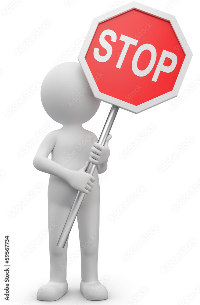 Stopschild Männchen 2 Stock-Illustration | Adobe Stock