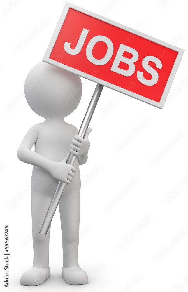 Jobs Schild Männchen Stock-Illustration | Adobe Stock