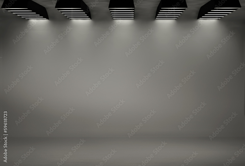 Studio background with five softboxes Stock Photo | Adobe Stock