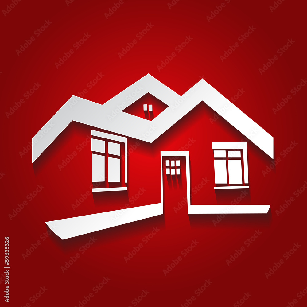 Vector symbol of home, house icon,silhouette, real estate Stock Vector ...