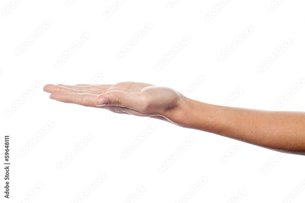 Open palm hand gesture of male hand Stock Photo | Adobe Stock