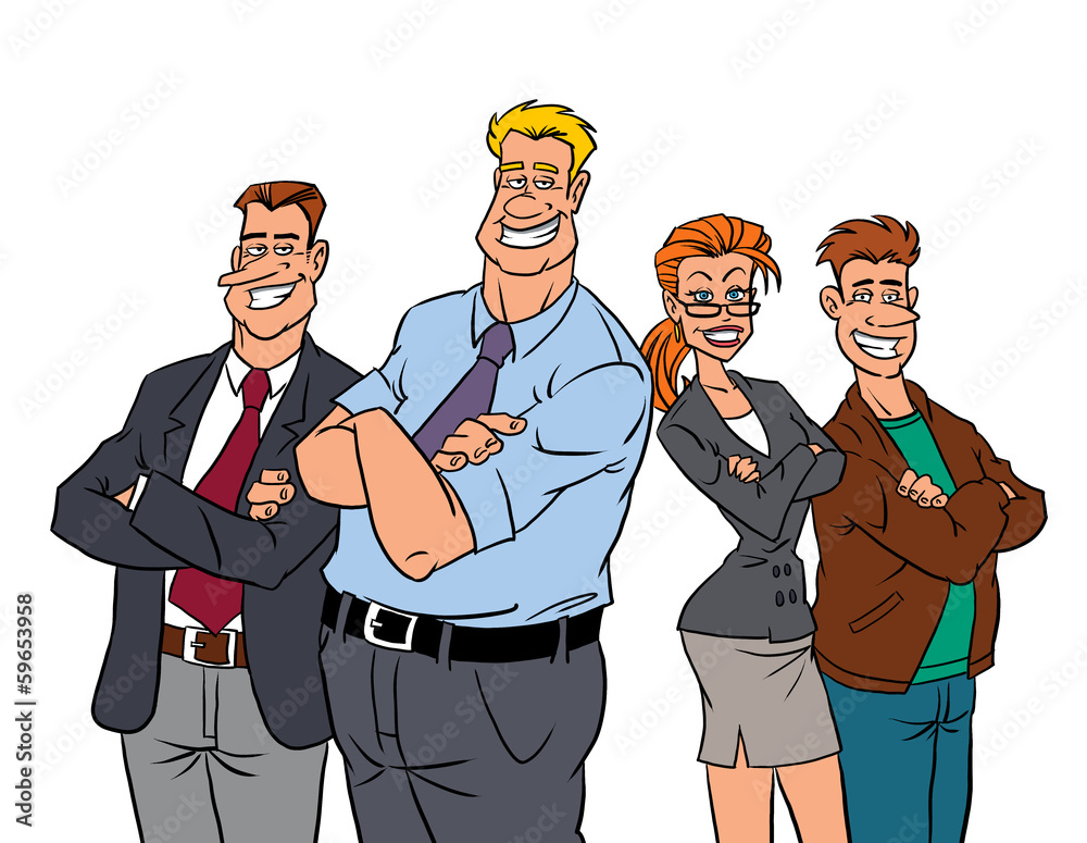 Happy smiling business team looking at camera Stock Illustration ...