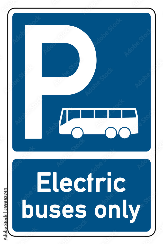parking signs electric buses only bus-symbol Stock Illustration | Adobe ...