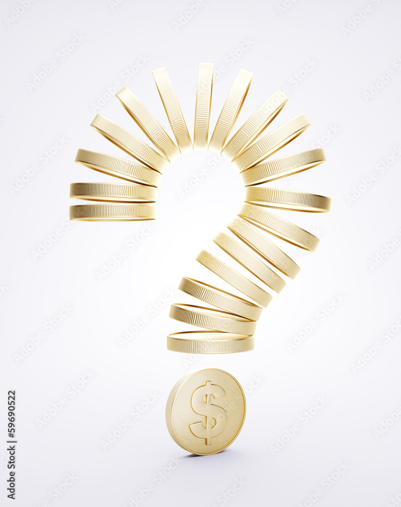Question mark of the coins Stock Illustration | Adobe Stock