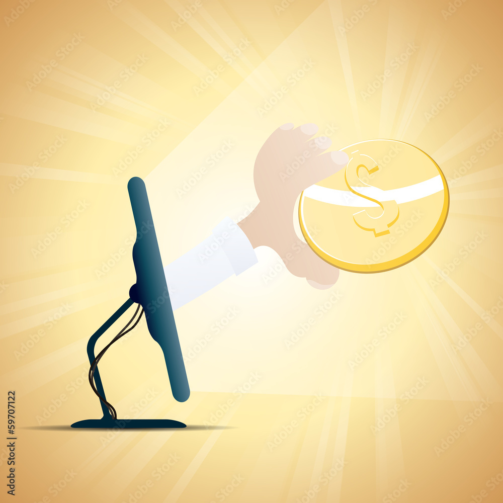 Online Money Grab Stock Vector | Adobe Stock