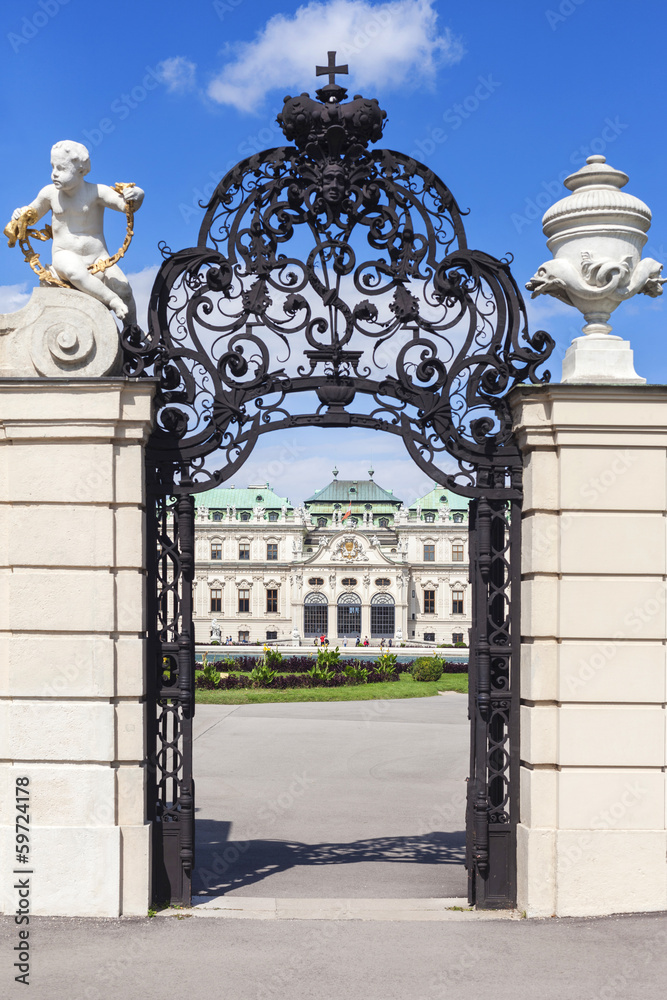 Main gate to the Upper Belvedere building in Vienna Austria. Stock ...