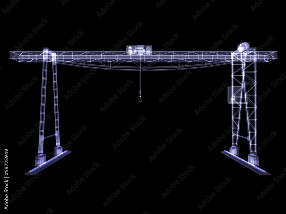 Overhead crane. X-Ray render Stock Illustration | Adobe Stock