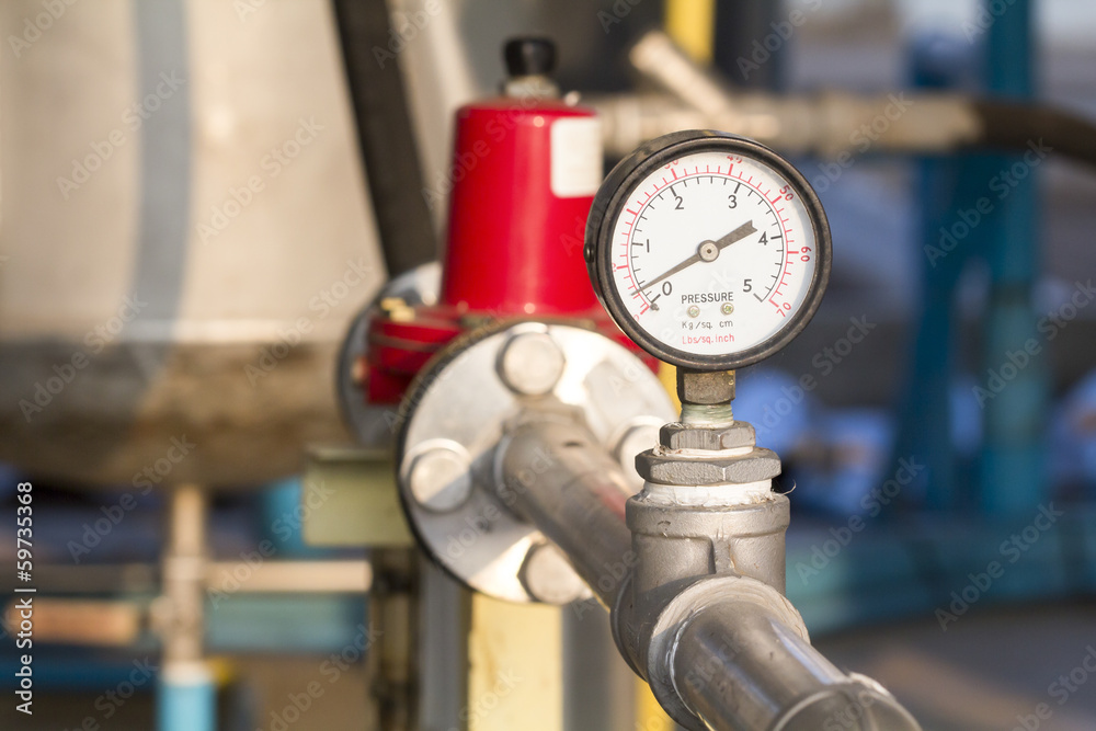 manometer or pressure gauge at a natural gas purification plant Stock ...