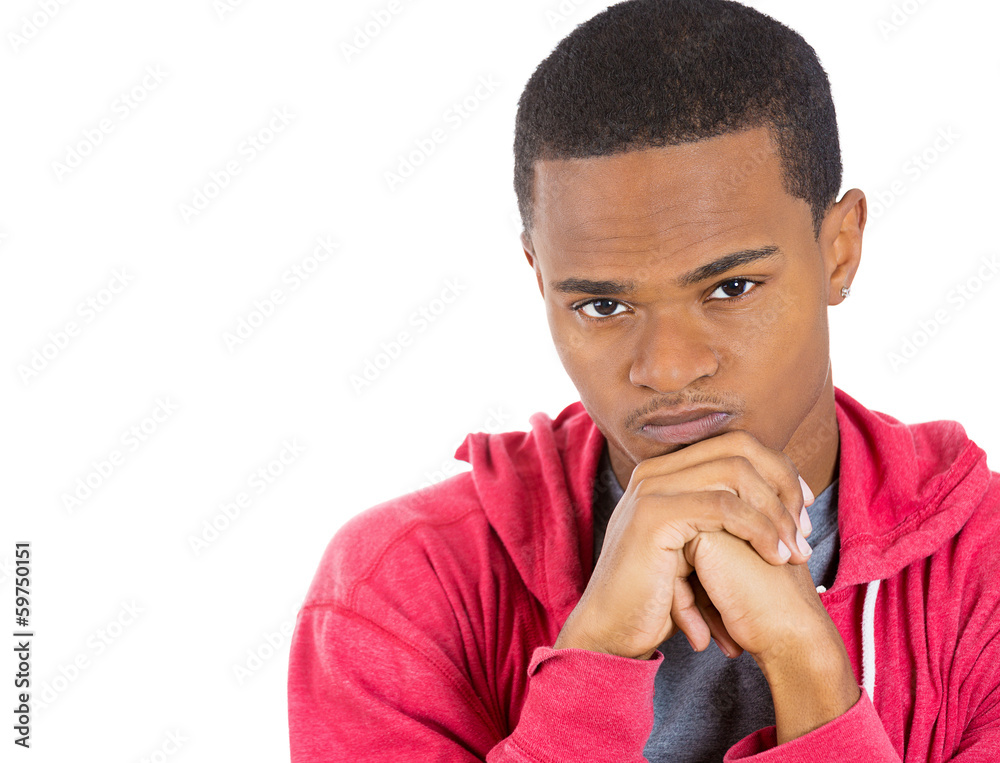 Sad, depressed young man thinking Stock-Foto | Adobe Stock