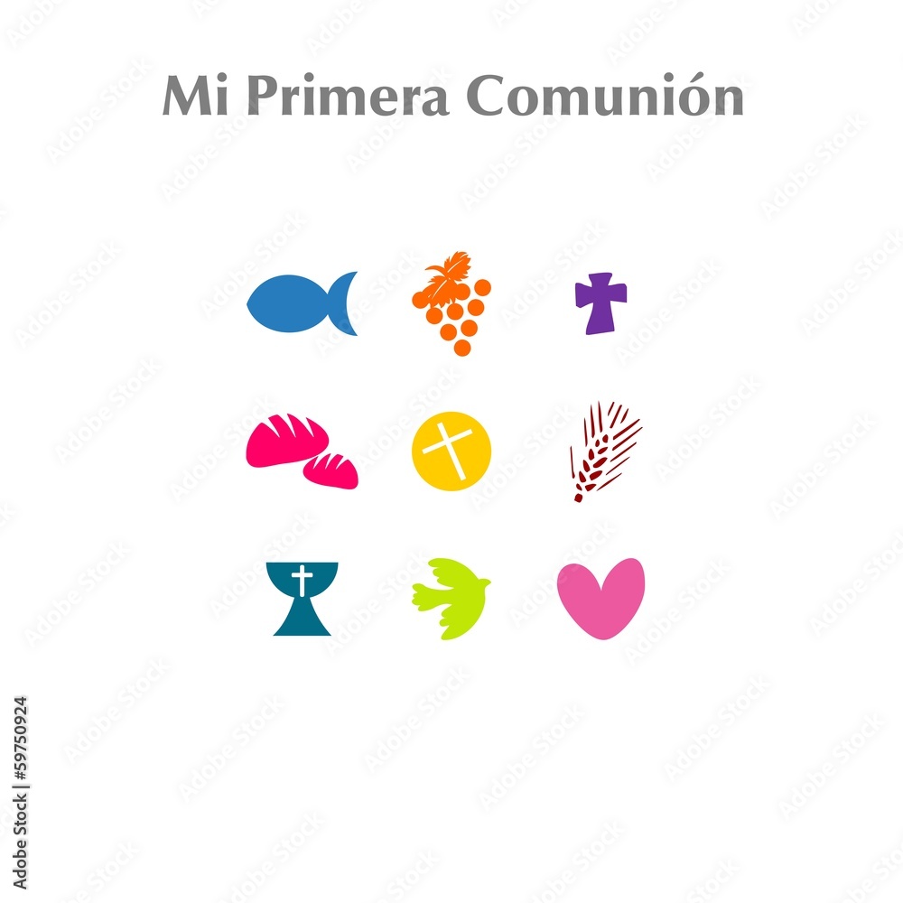 MI PRIMERA COMUNION vector de Stock | Adobe Stock