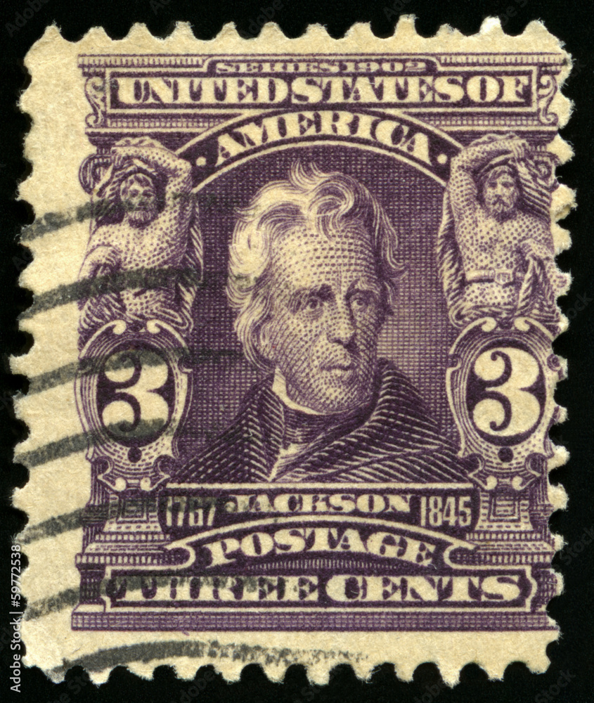 Vintage US Postage Stamp of President Jackson (1902) Stock Photo ...