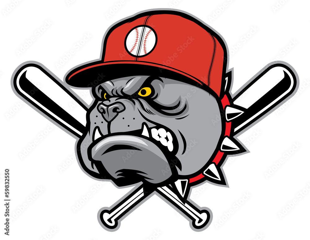 bulldog as a baseball mascot Stock Vector | Adobe Stock